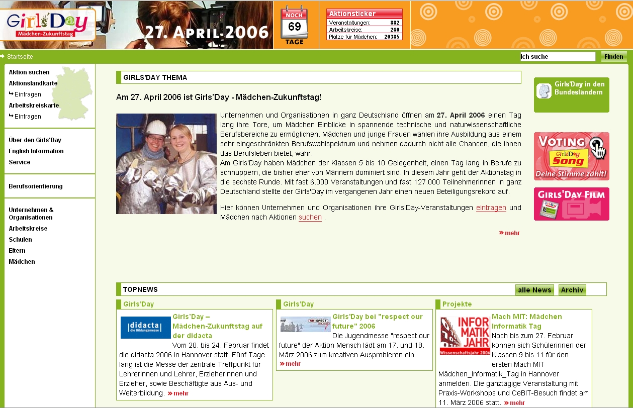 Neue Website für Girls' Day mit Ibexa CMS